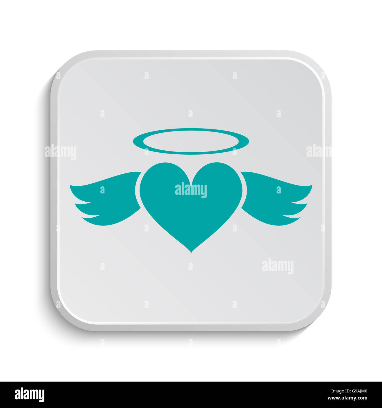 Heart angel icon. Internet button on white background Stock Photo - Alamy