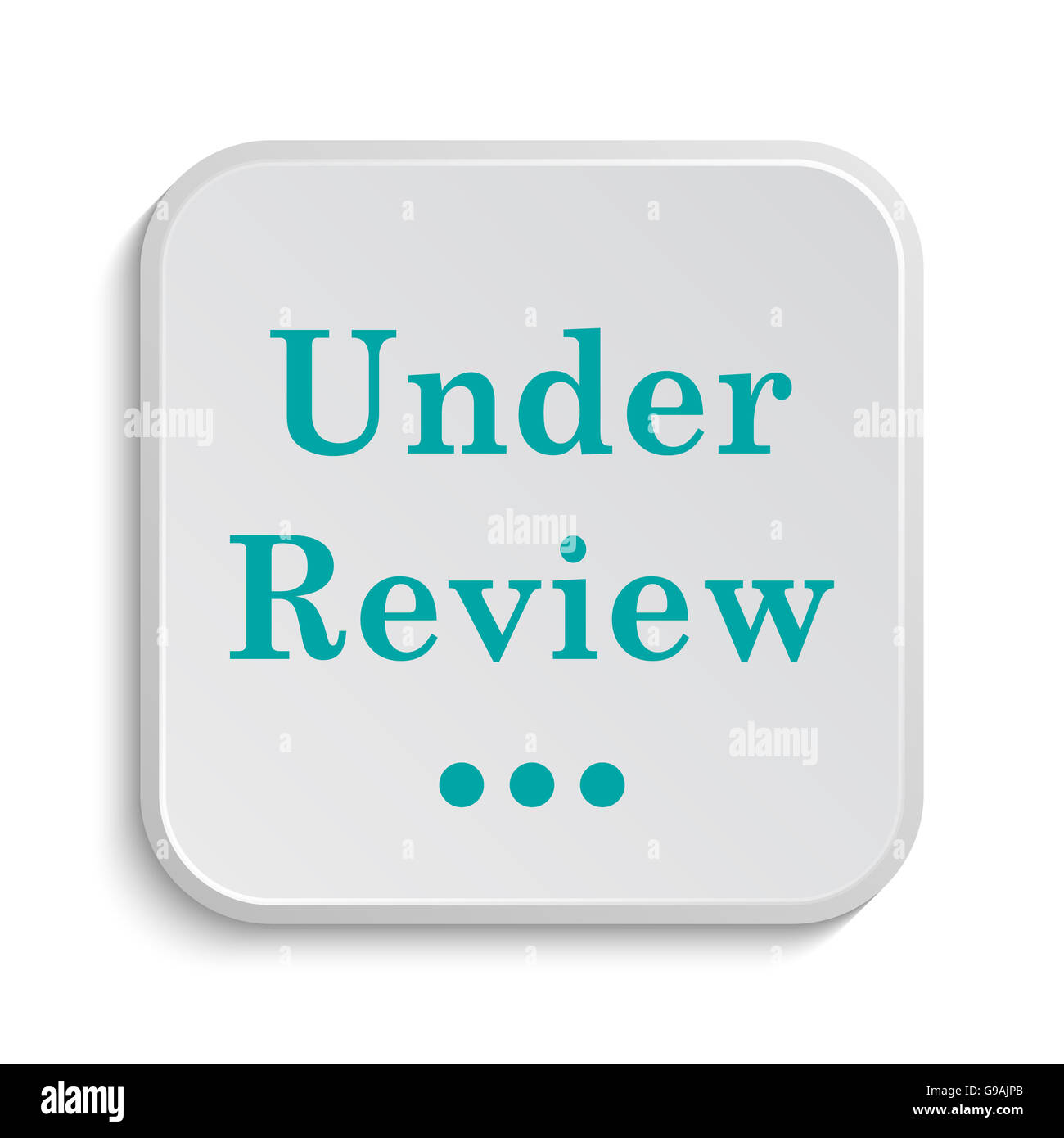 Under review icon. Internet button on white background Stock Photo - Alamy