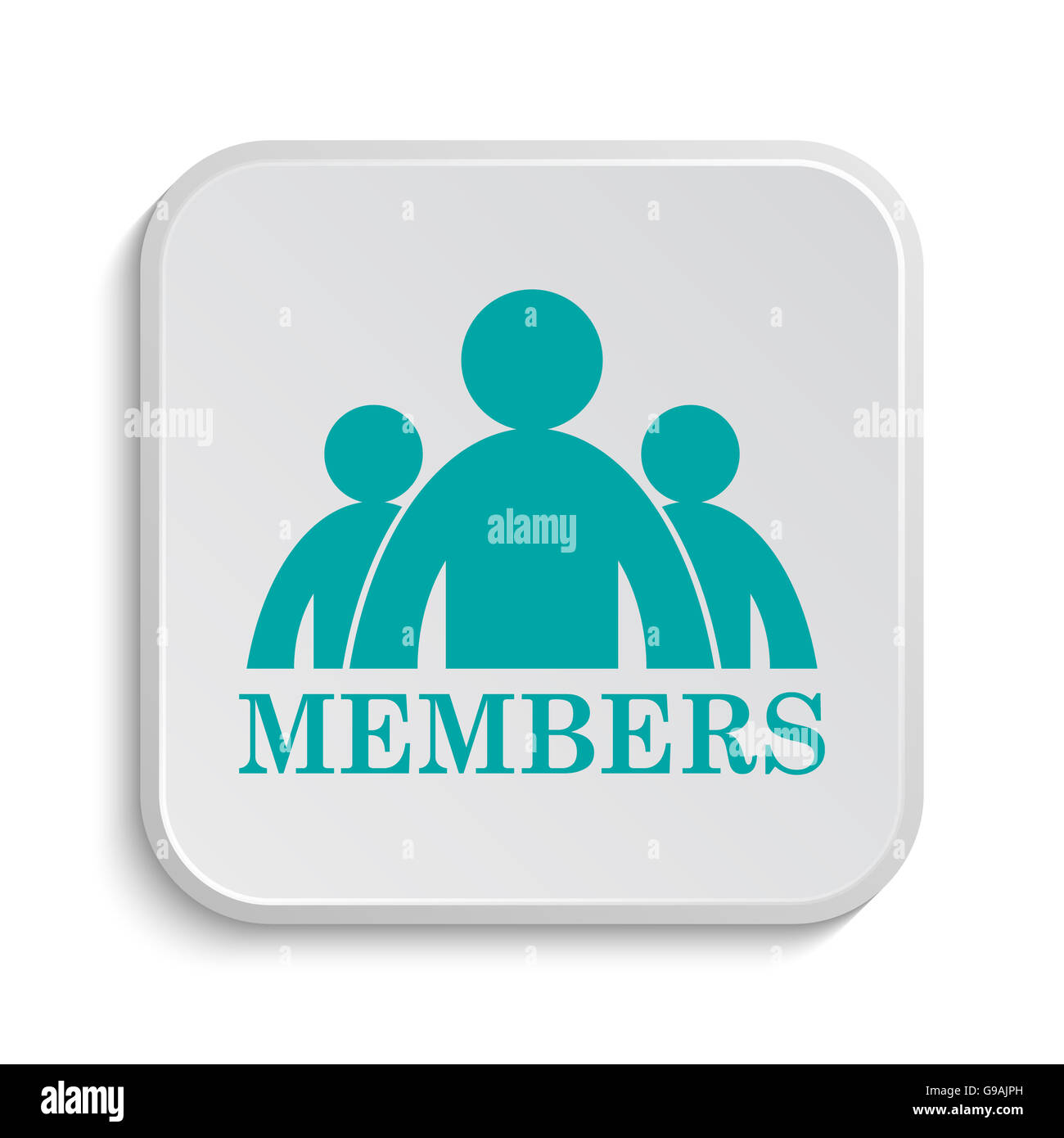 Members icon. Internet button on white background Stock Photo - Alamy