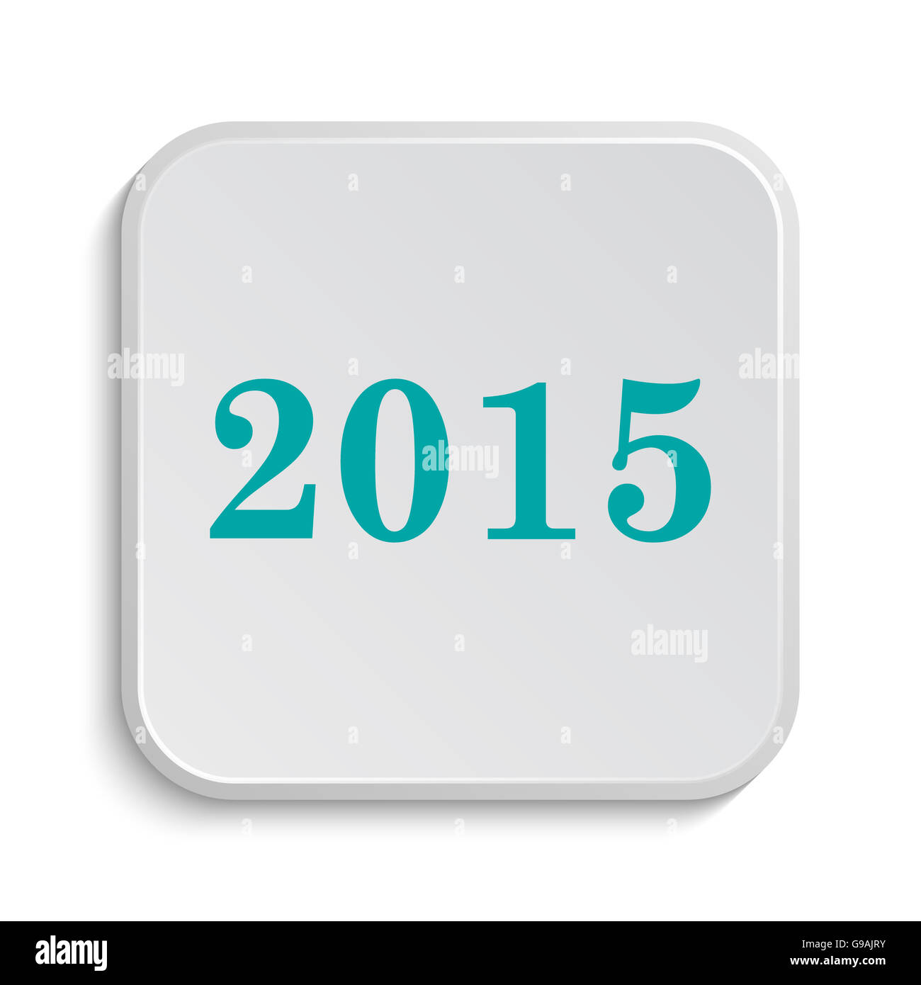 Year 2015 icon. Internet button on white background Stock Photo - Alamy