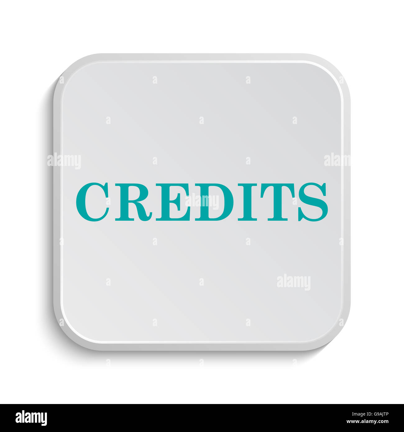 Credits icon. Internet button on white background Stock Photo - Alamy
