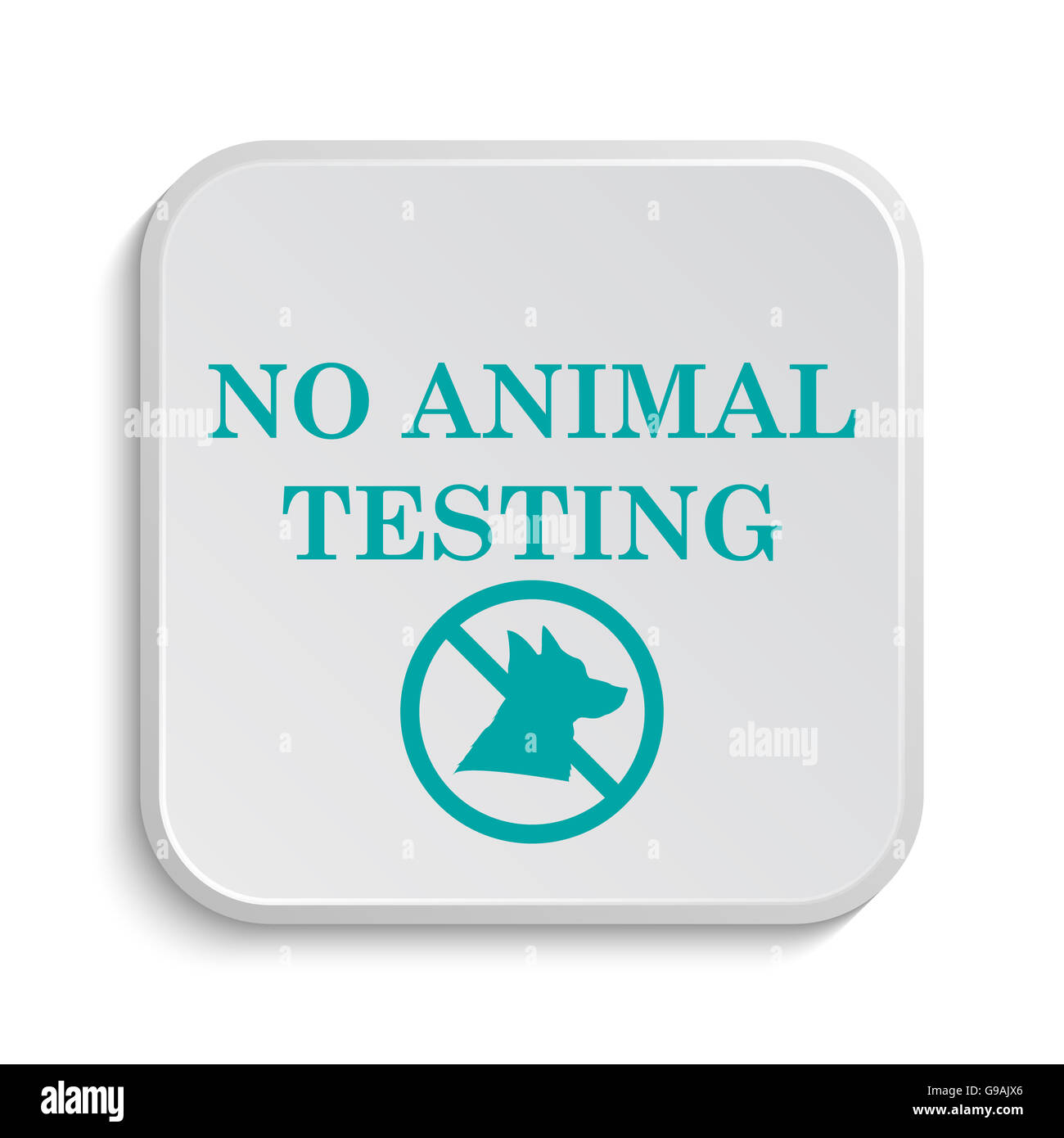 No animal testing icon. Internet button on white background Stock Photo ...