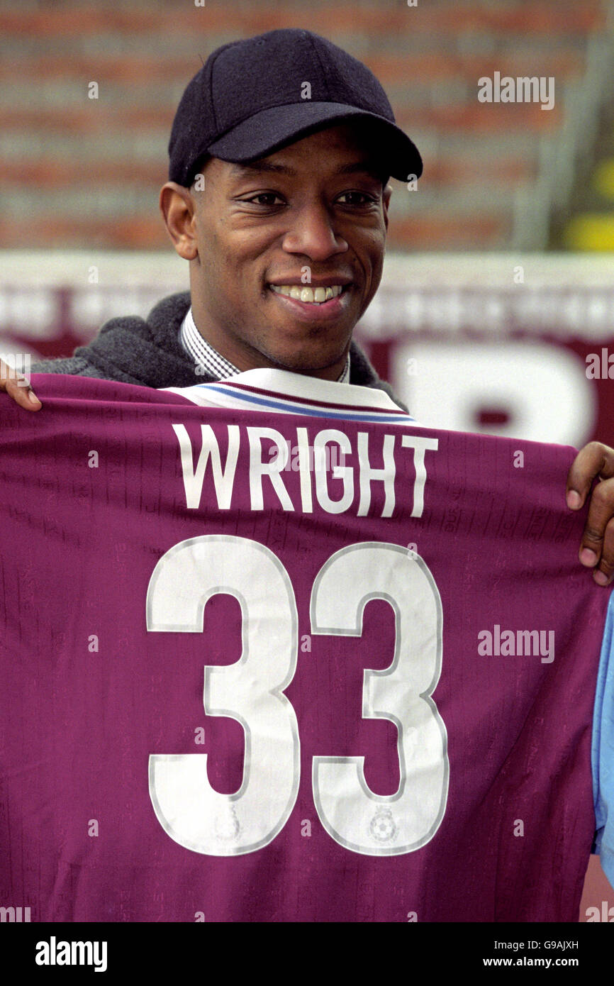 Burnleys new signing ian wright shows off his new colours hi-res stock ...