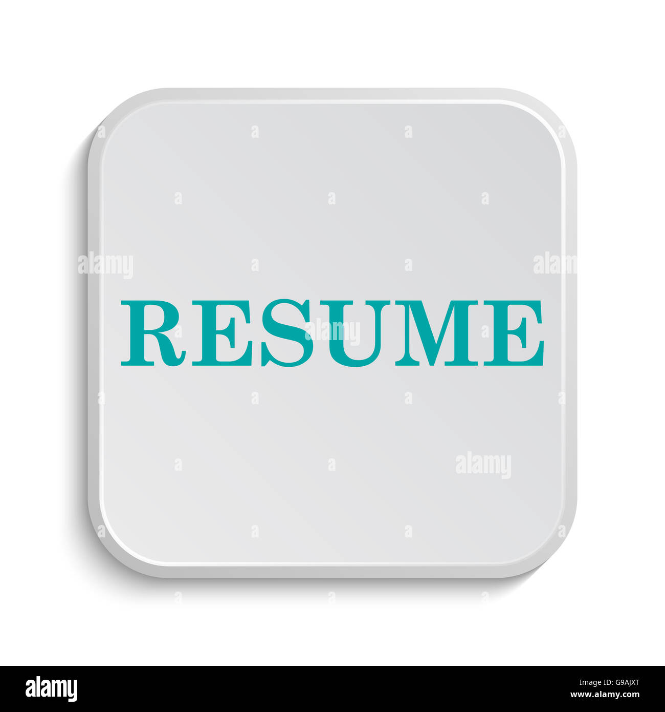 Resume icon. Internet button on white background Stock Photo - Alamy