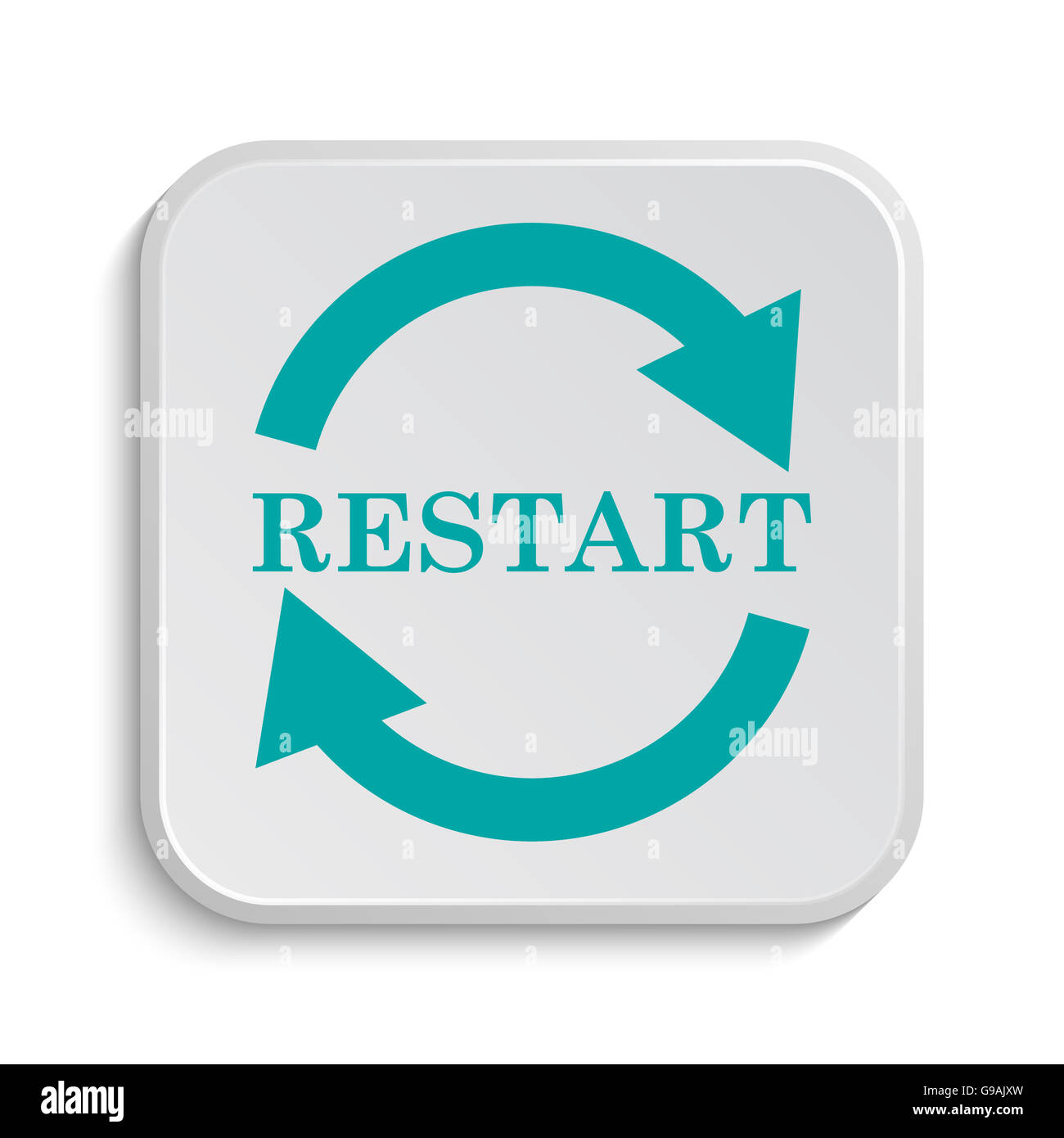 Restart icon. Internet button on white background Stock Photo - Alamy
