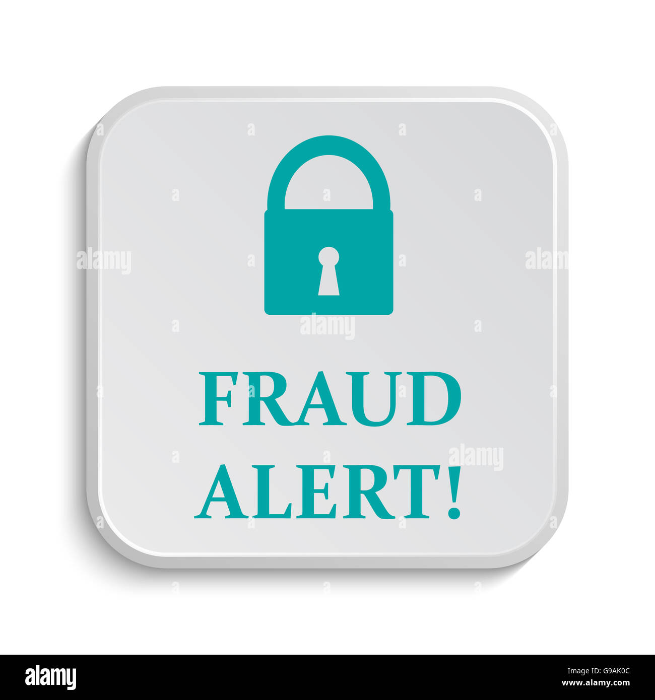 Fraud alert icon. Internet button on white background Stock Photo - Alamy