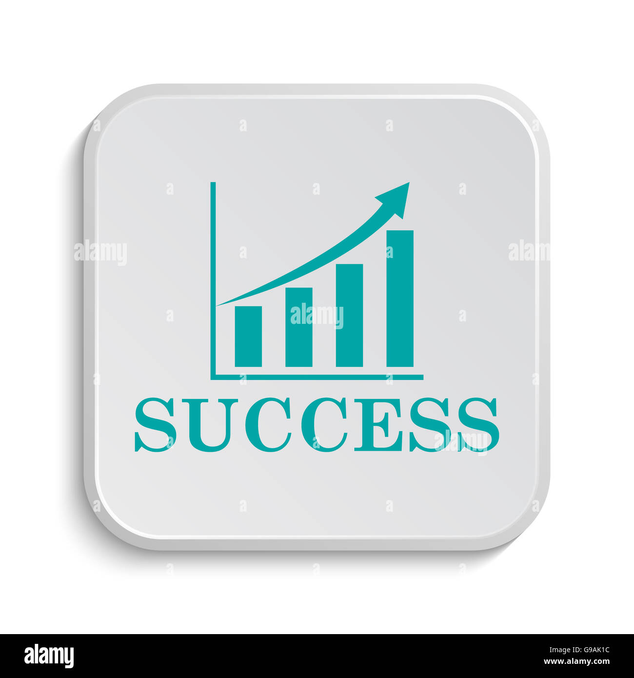 Success icon. Internet button on white background Stock Photo - Alamy