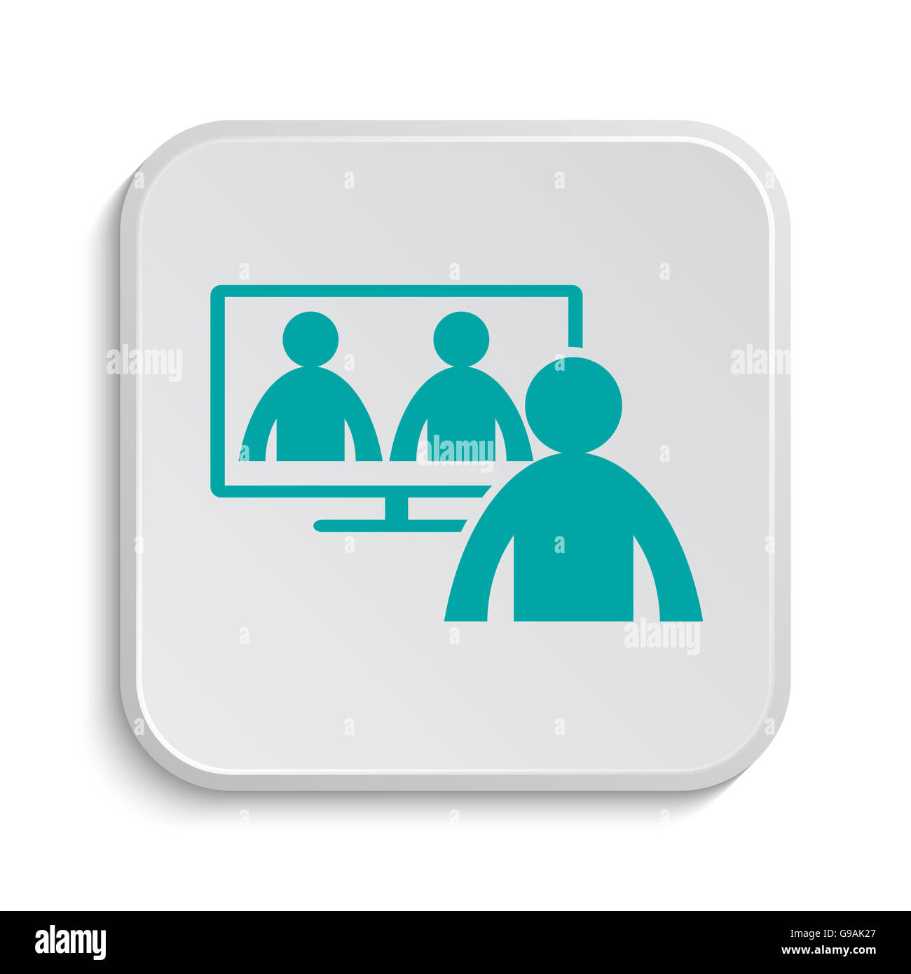 Video conference, online meeting icon. Internet button on white ...