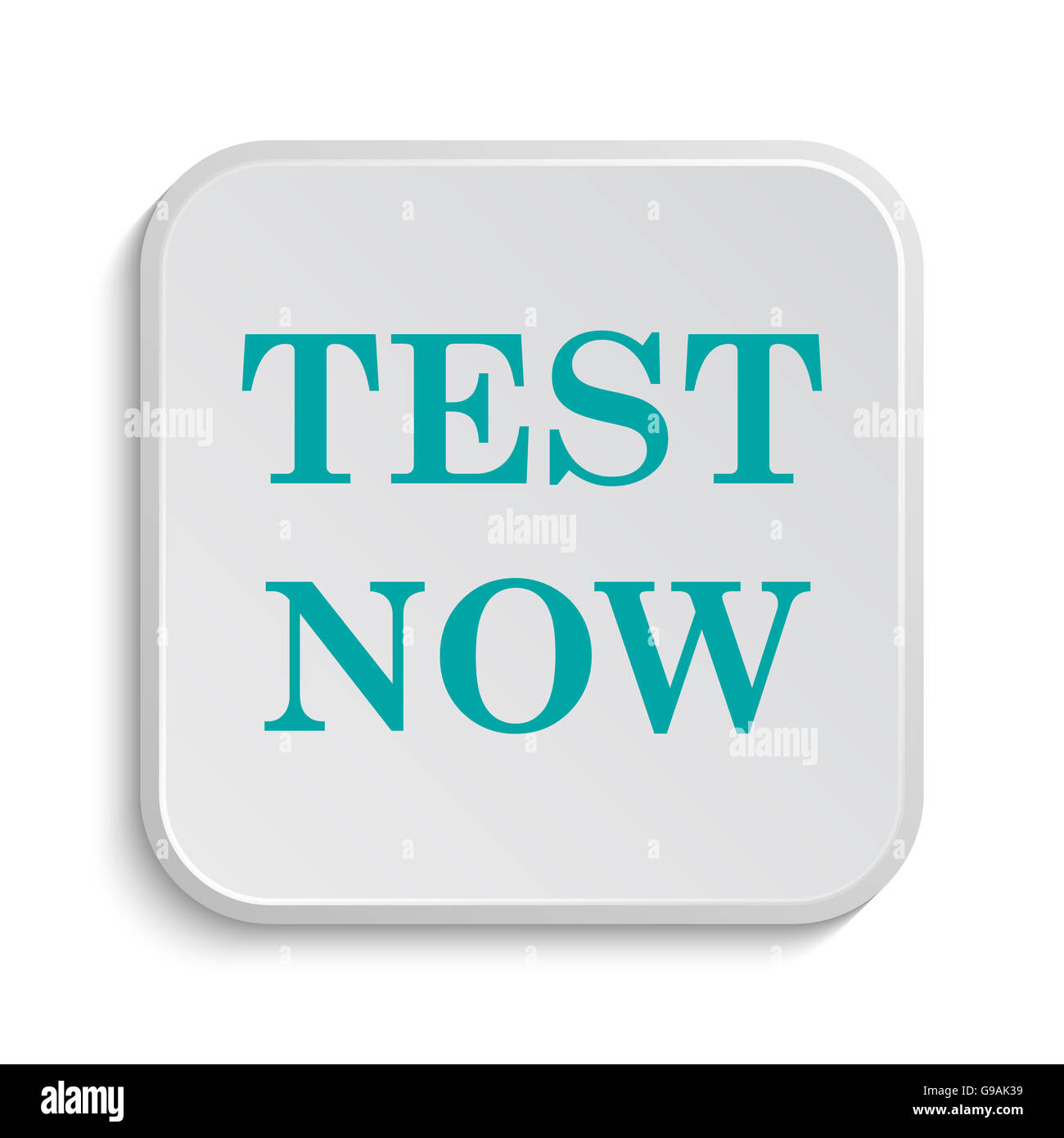 Test now icon. Internet button on white background Stock Photo - Alamy