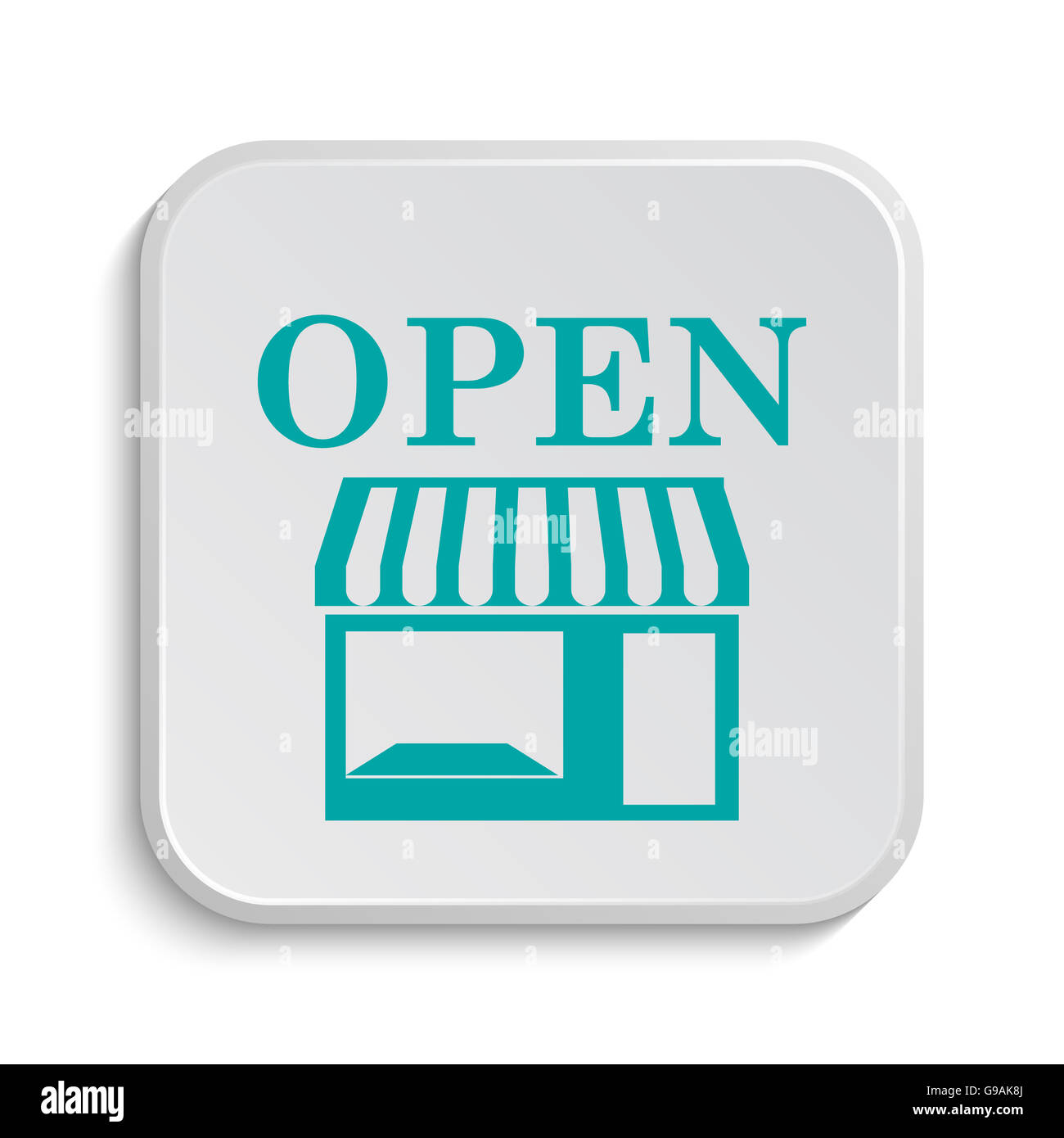 Open store icon. Internet button on white background Stock Photo - Alamy