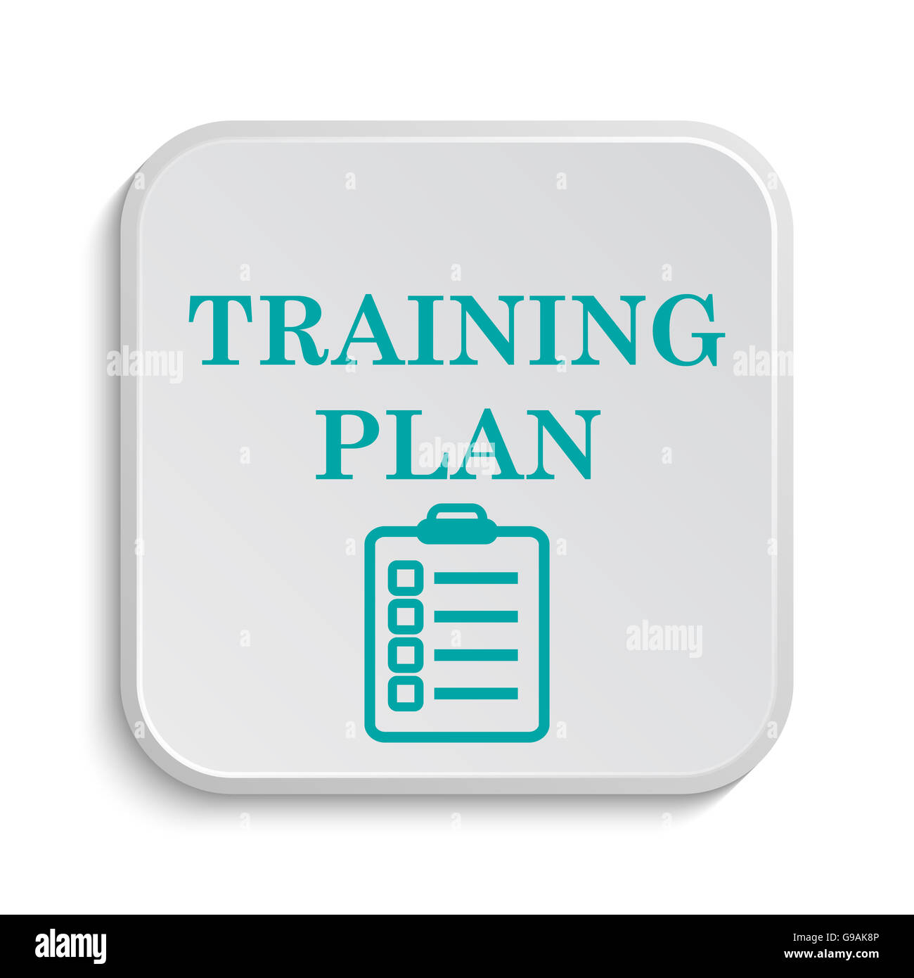 Training plan icon. Internet button on white background Stock Photo - Alamy