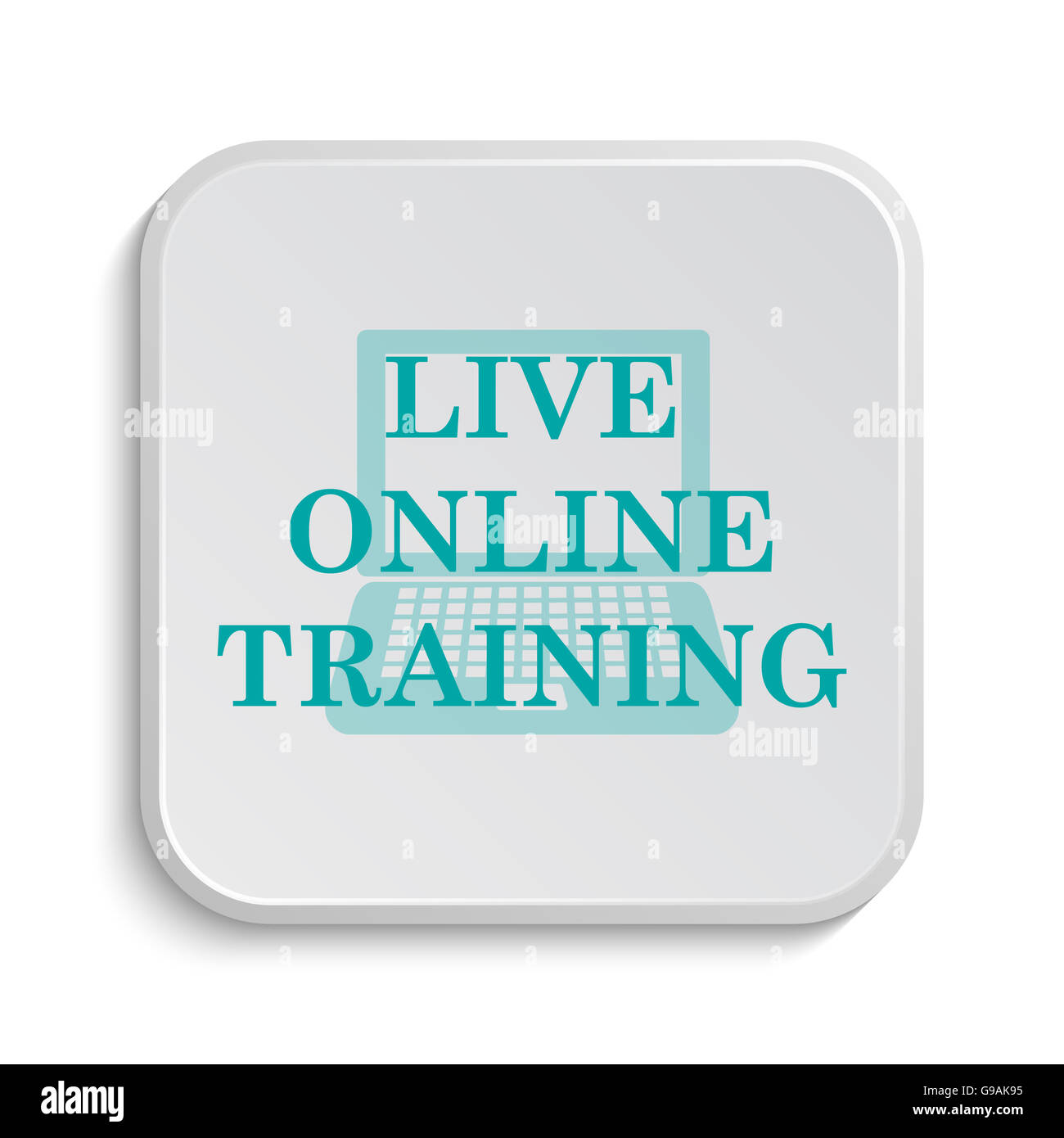 Live online training icon. Internet button on white background Stock ...