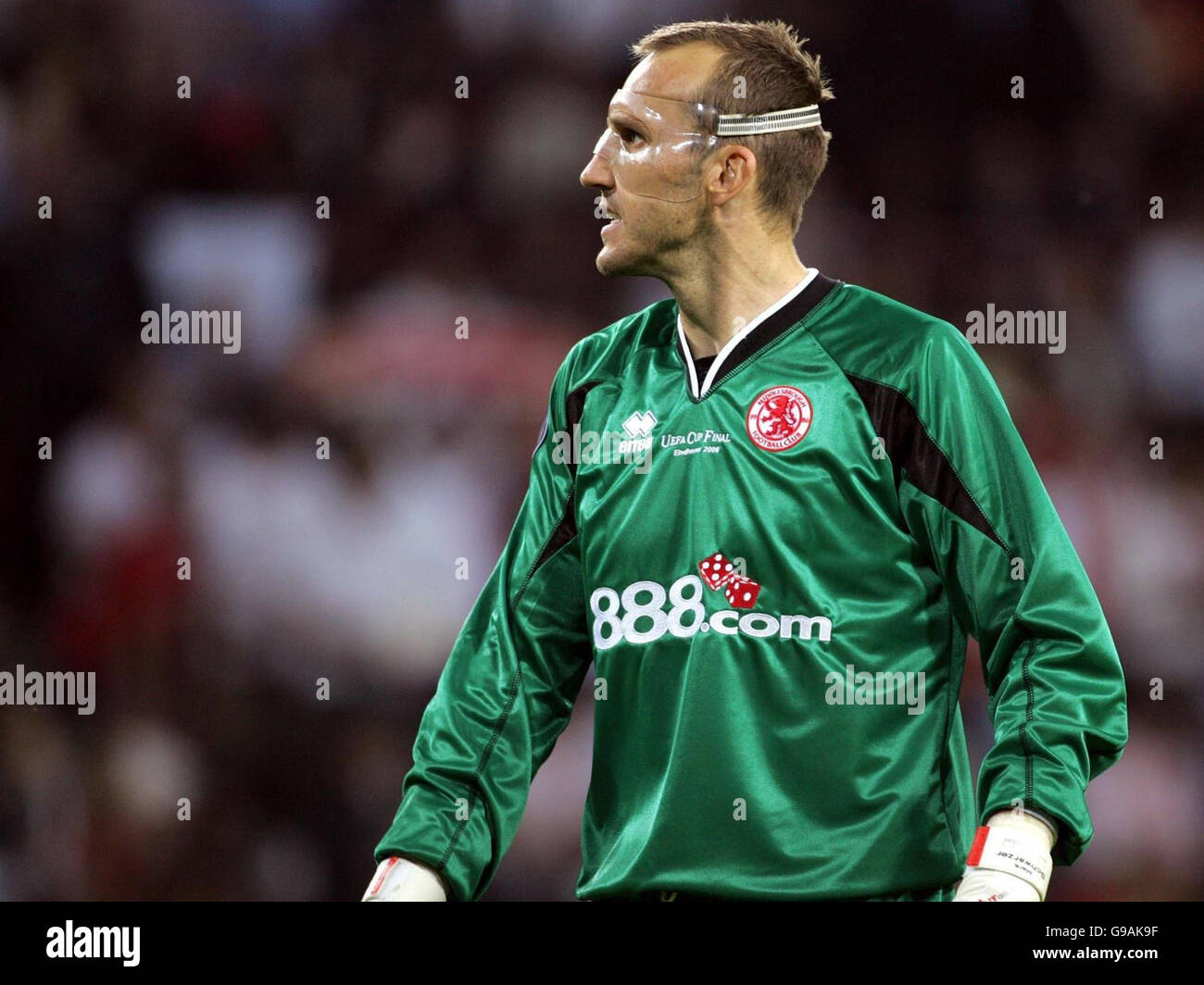Middlesbrough goalkeeper Mark Schwarzer during the UEFA Cup Final ...