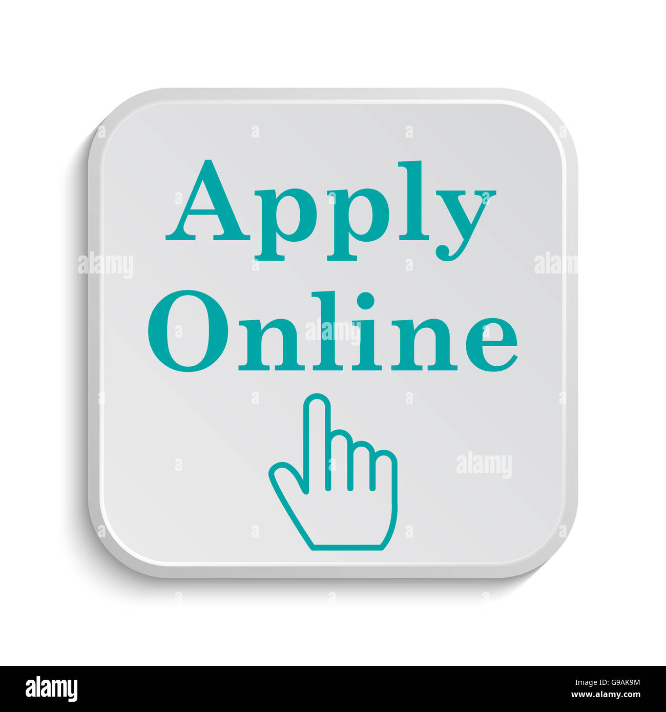 Apply online icon. Internet button on white background Stock Photo - Alamy