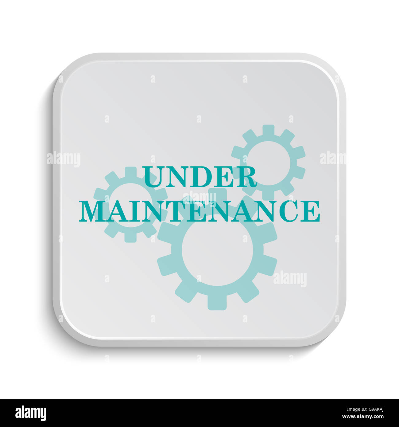Under maintenance icon. Internet button on white background Stock Photo ...