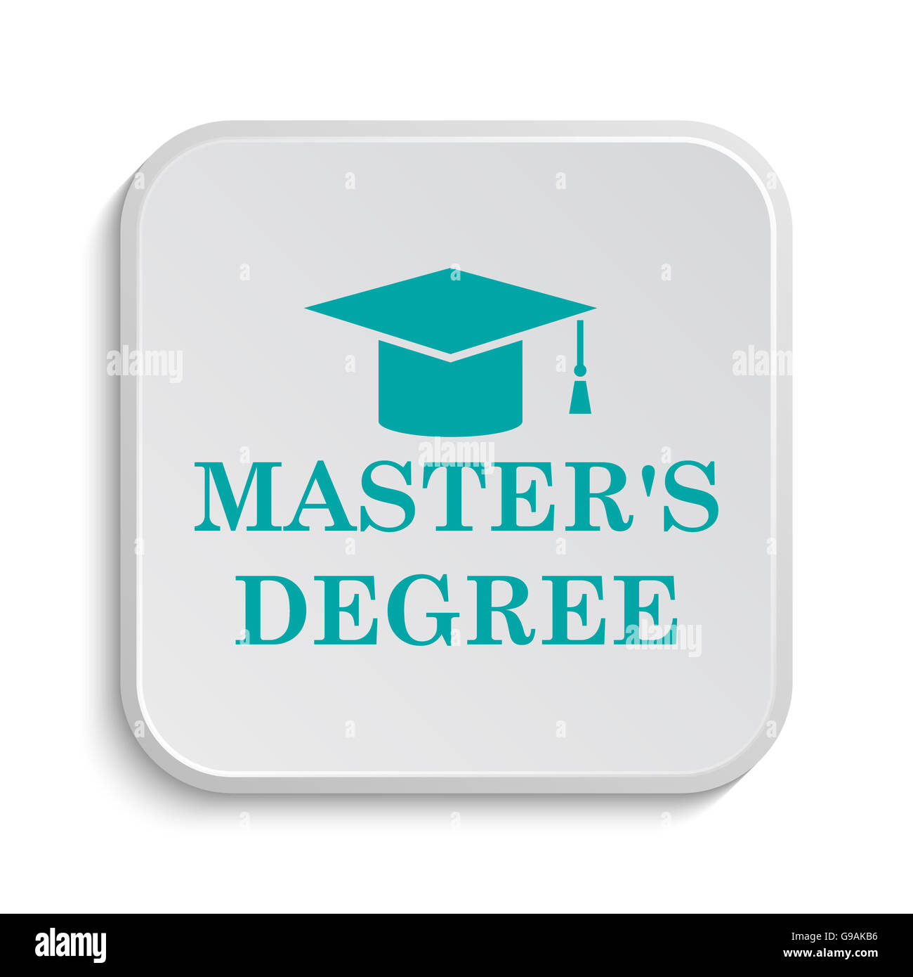 Master's degree icon. Internet button on white background Stock Photo ...