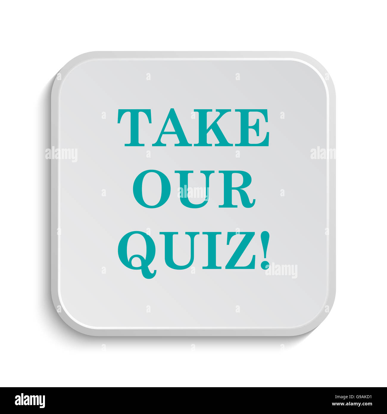 Take our quiz icon. Internet button on white background Stock Photo - Alamy