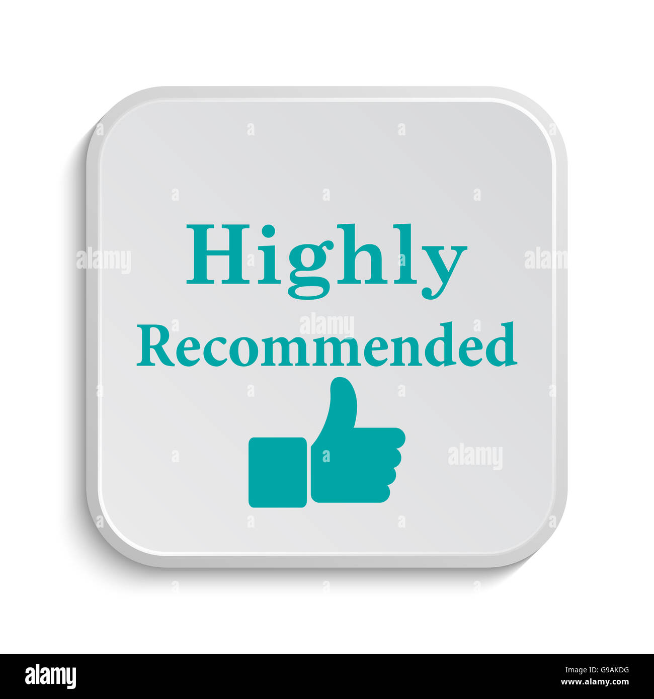 Highly recommended icon. Internet button on white background Stock ...