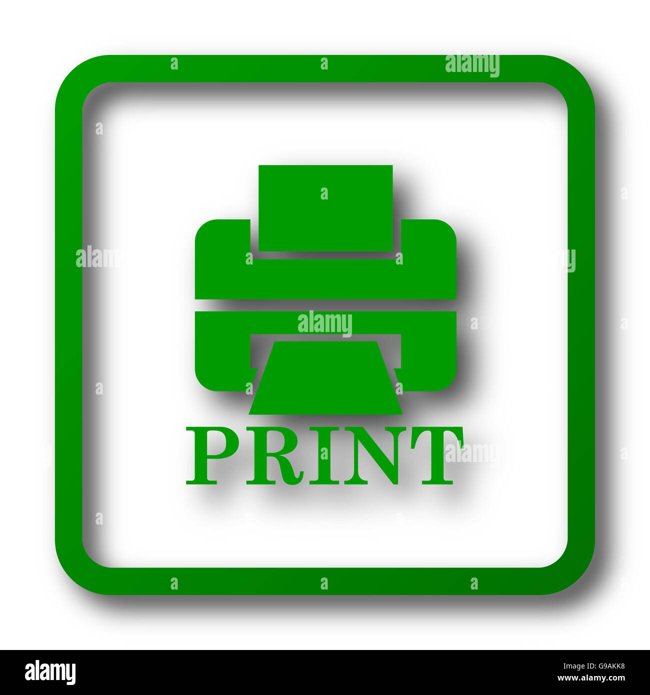 Printer word print icon Cut Out Stock Images & Pictures - Alamy