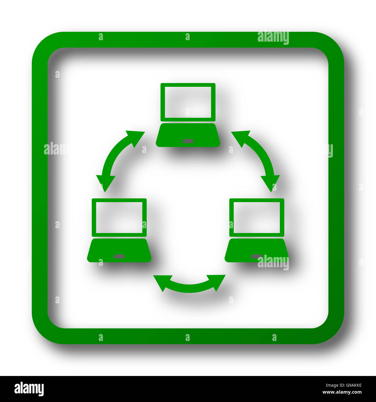 Computer network icon. Internet button on white background Stock Photo ...