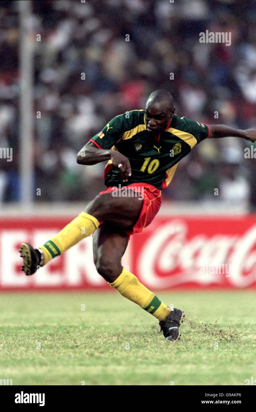 Cameroons patrick mboma smashes home his penalty in the shootout hi-res ...