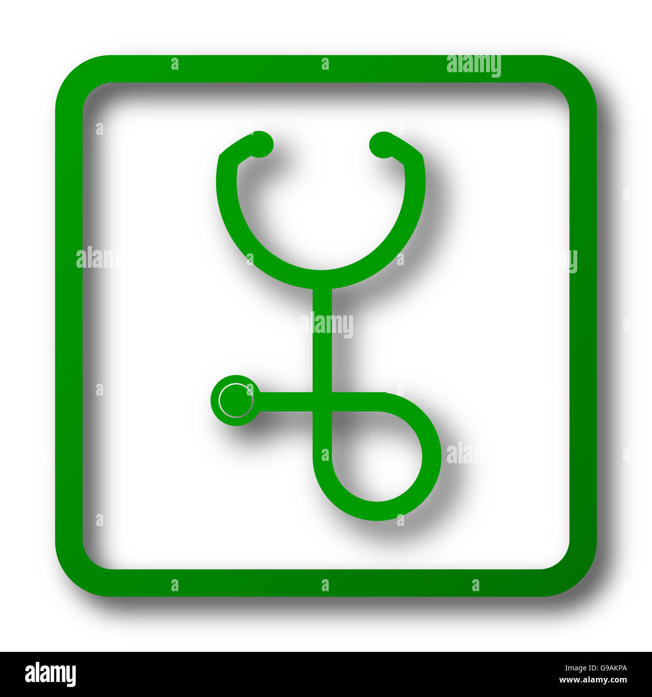 Stethoscope icon. Internet button on white background Stock Photo - Alamy