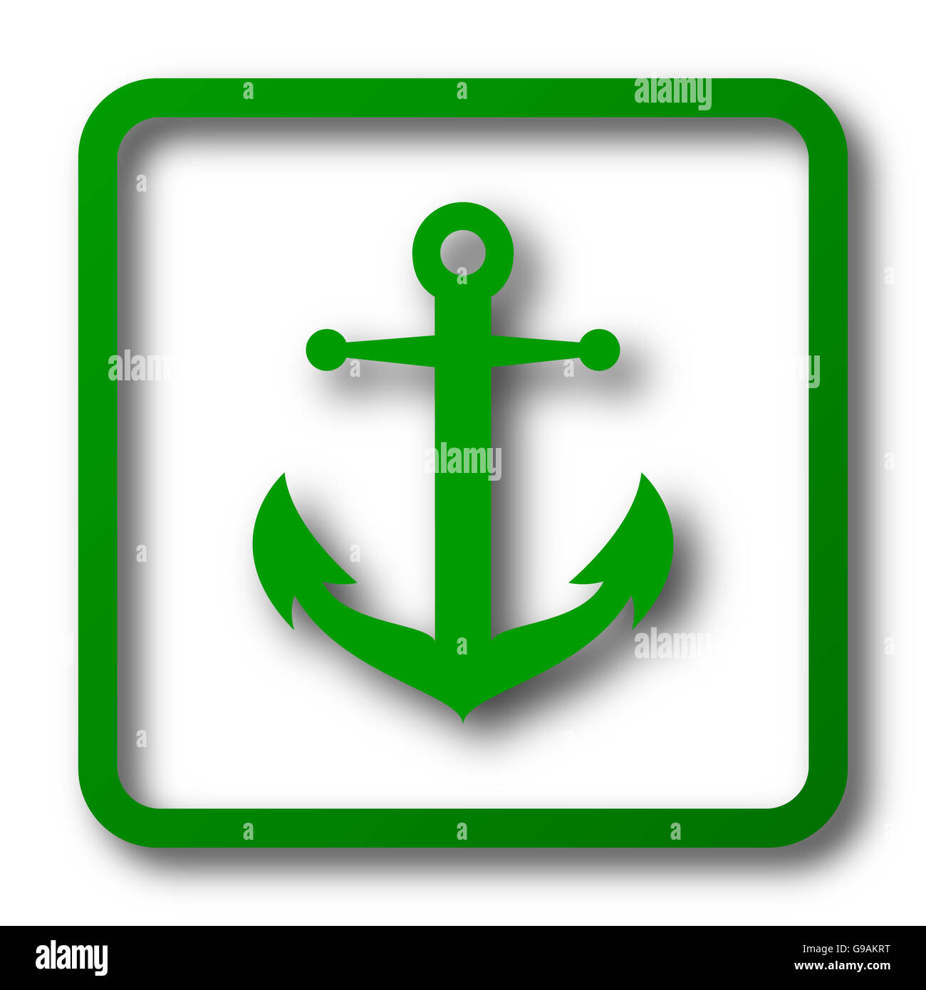 Anchor icon. Internet button on white background Stock Photo - Alamy