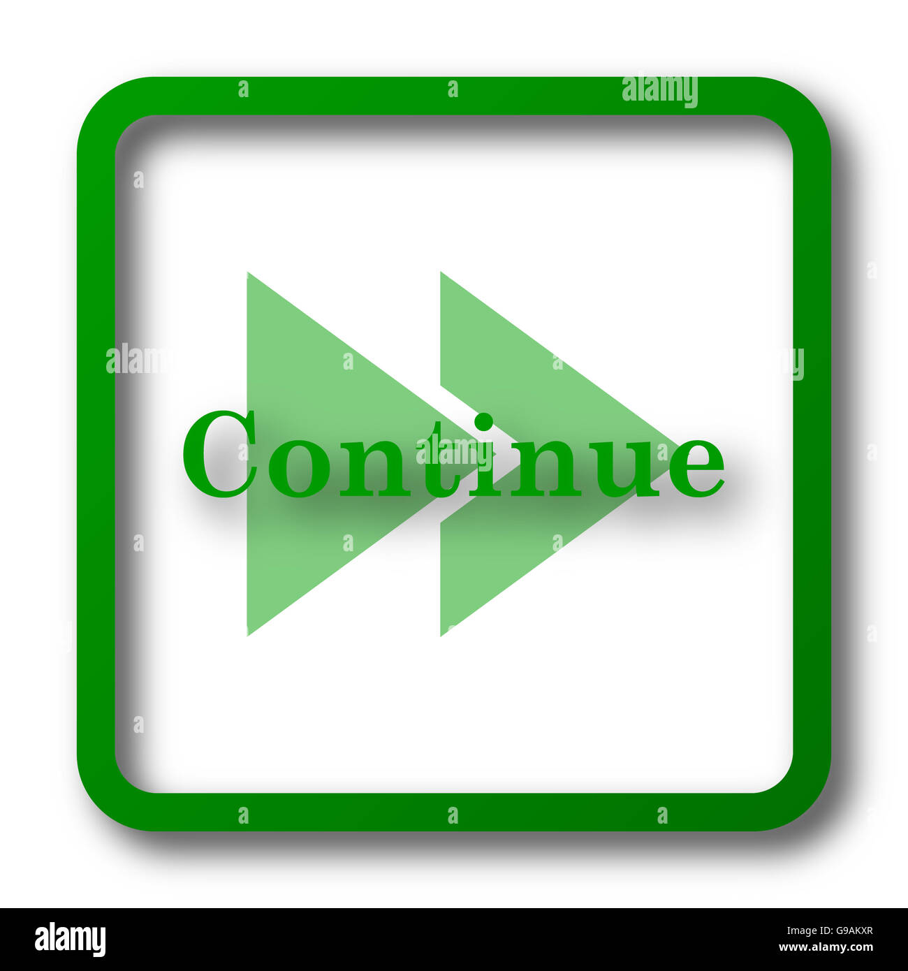 Continue icon. Internet button on white background Stock Photo - Alamy