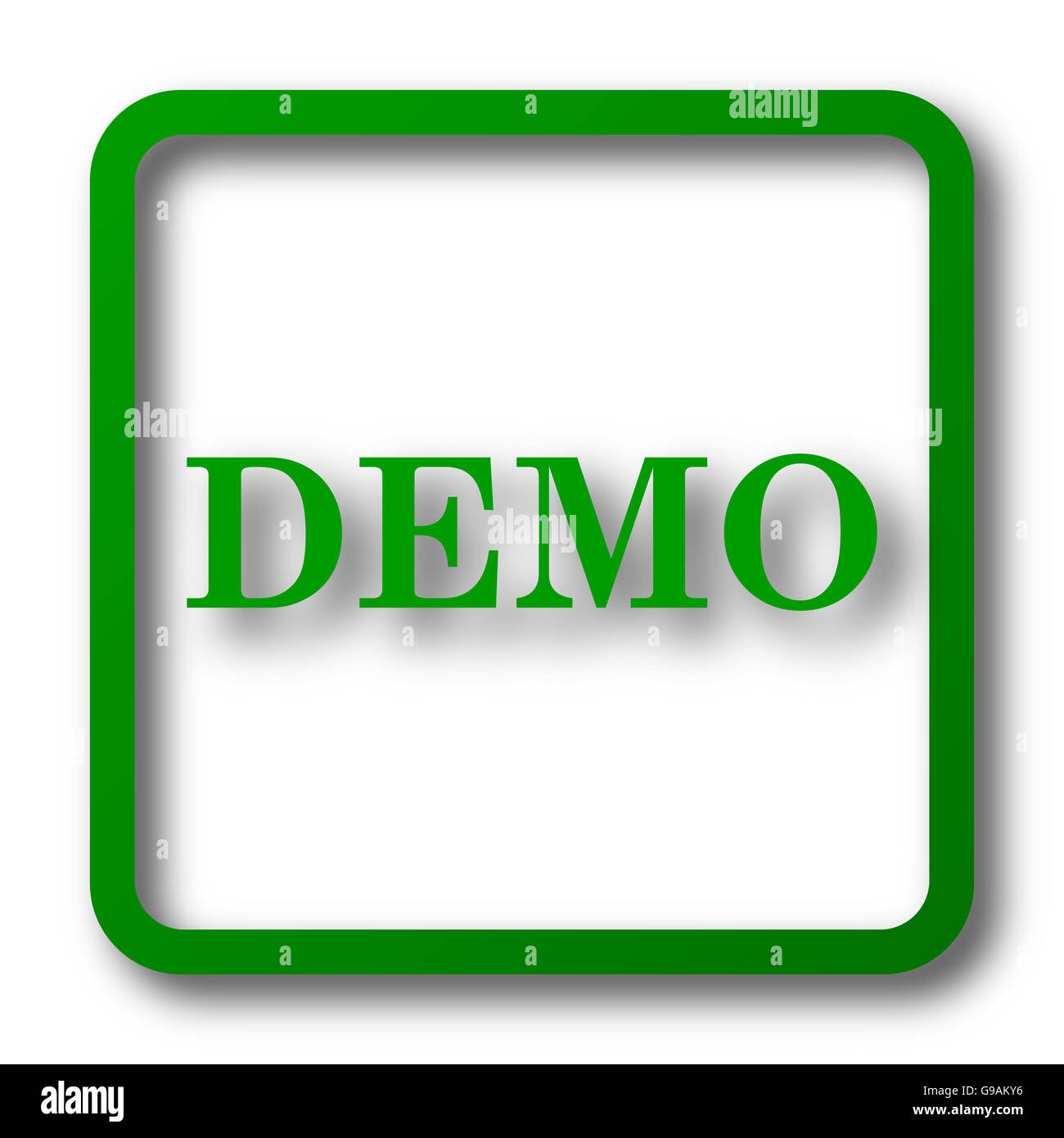 Demo icon. Internet button on white background Stock Photo - Alamy