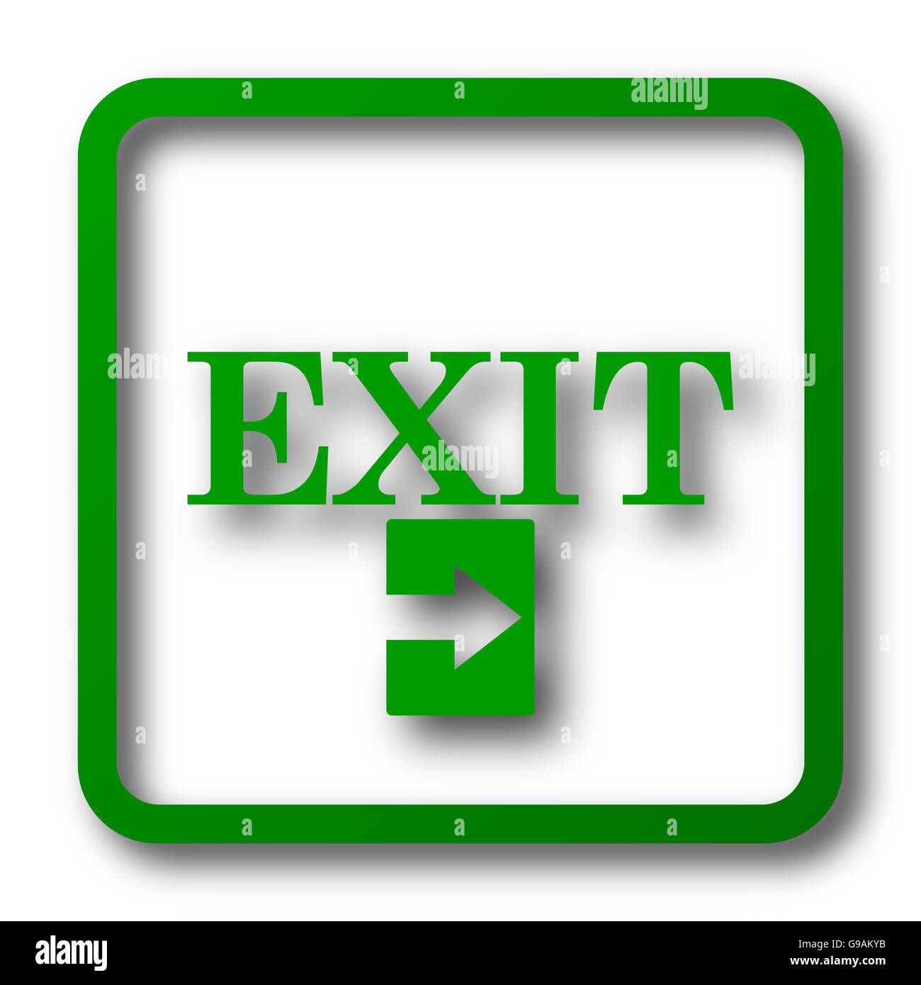 Exit icon. Internet button on white background Stock Photo - Alamy