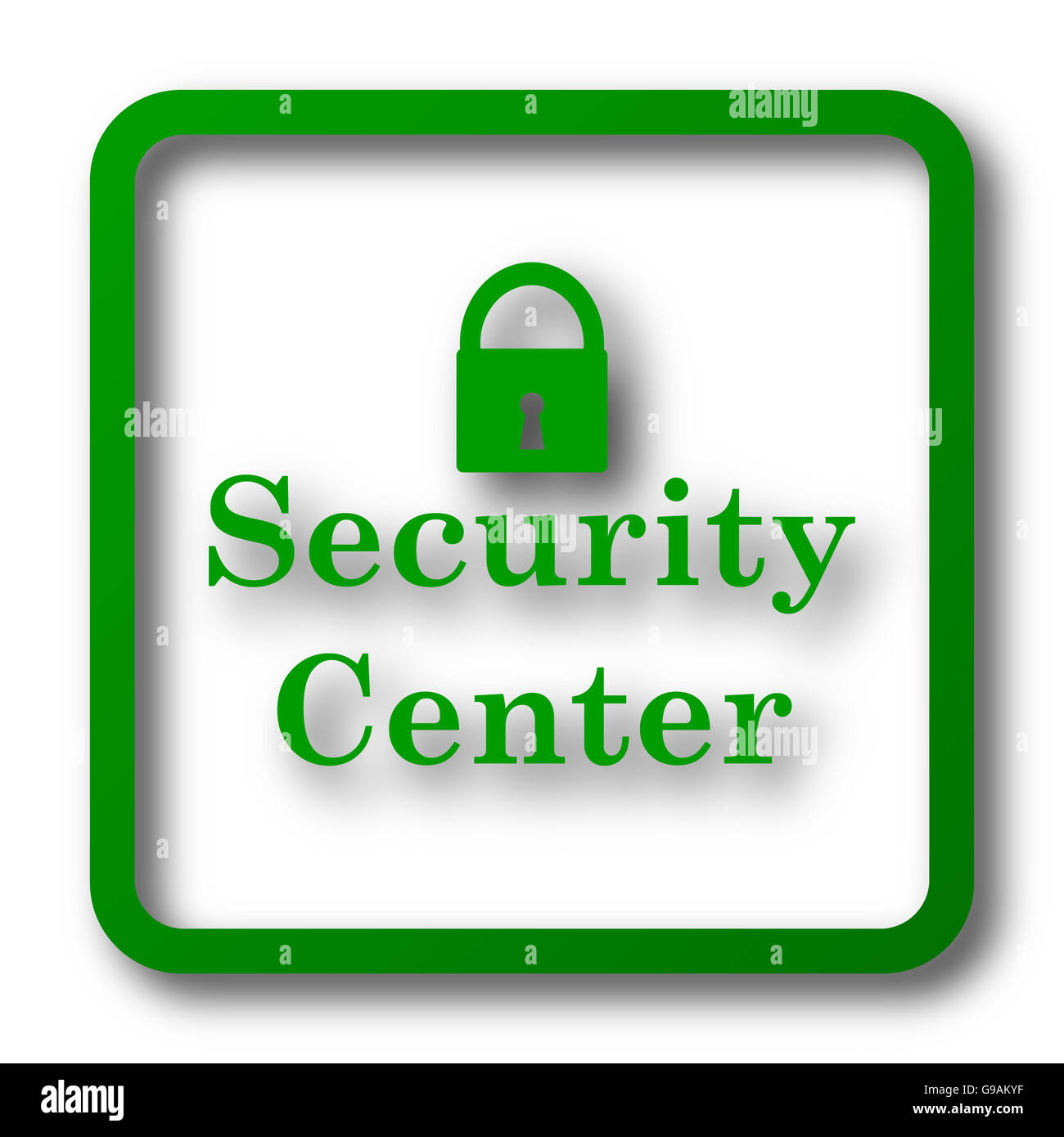 Security center icon. Internet button on white background Stock Photo ...