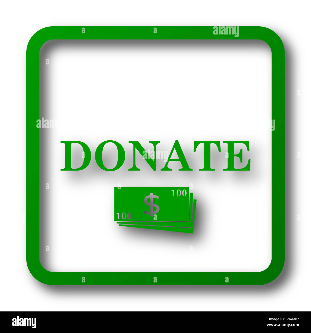 Green donate button on hi-res stock photography and images - Alamy