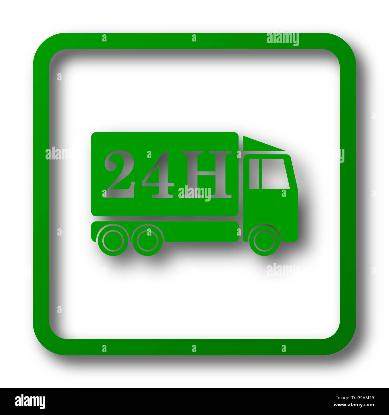 24h delivery truck icon hi-res stock photography and images - Alamy