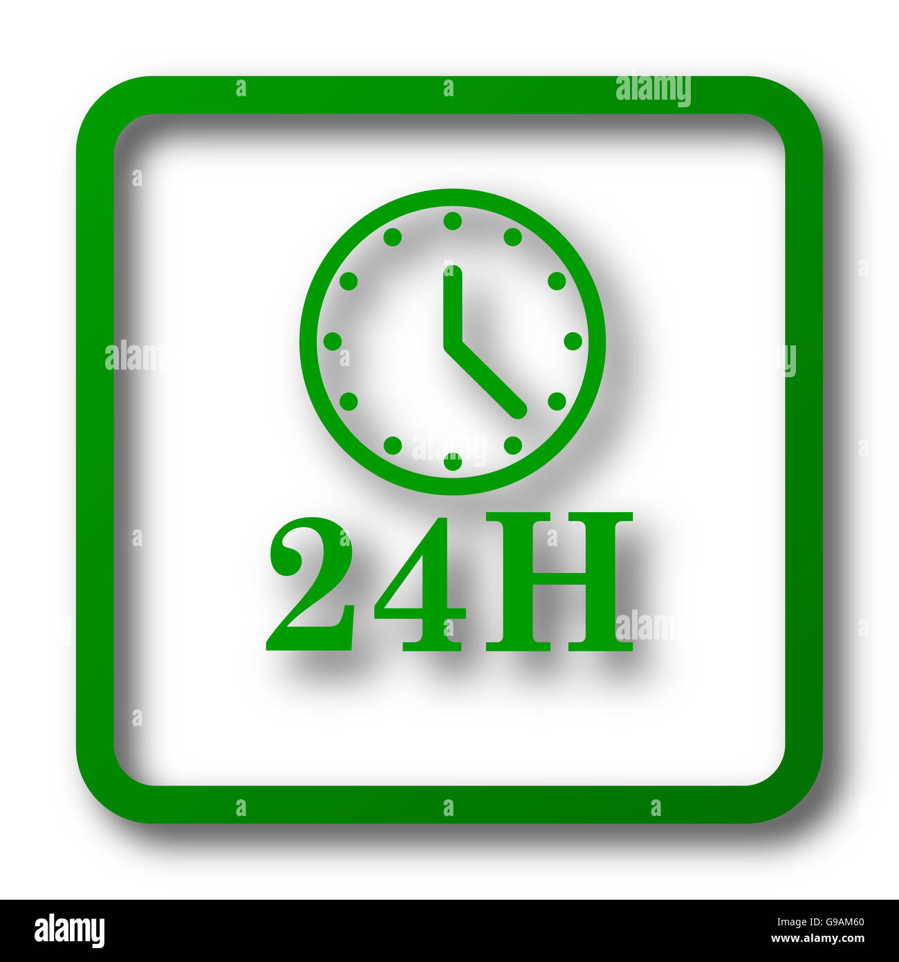 24H clock icon. Internet button on white background Stock Photo - Alamy