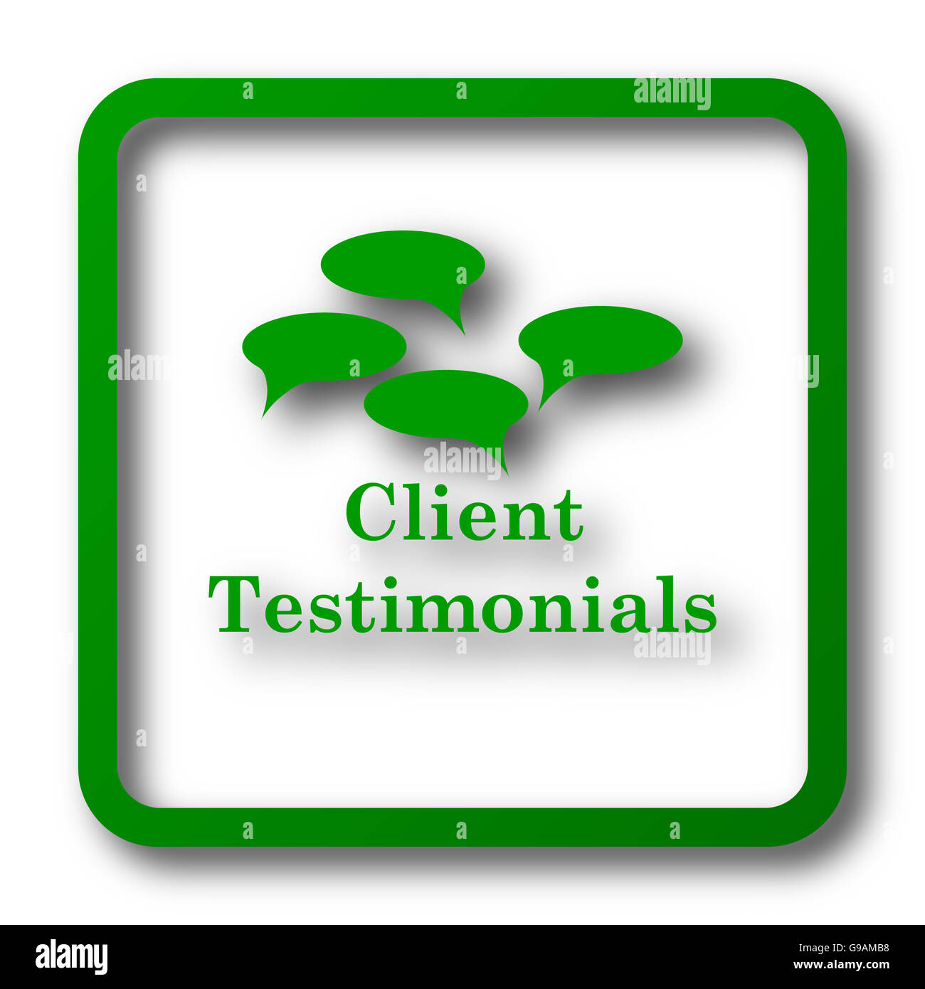 Client testimonials icon. Internet button on white background Stock ...