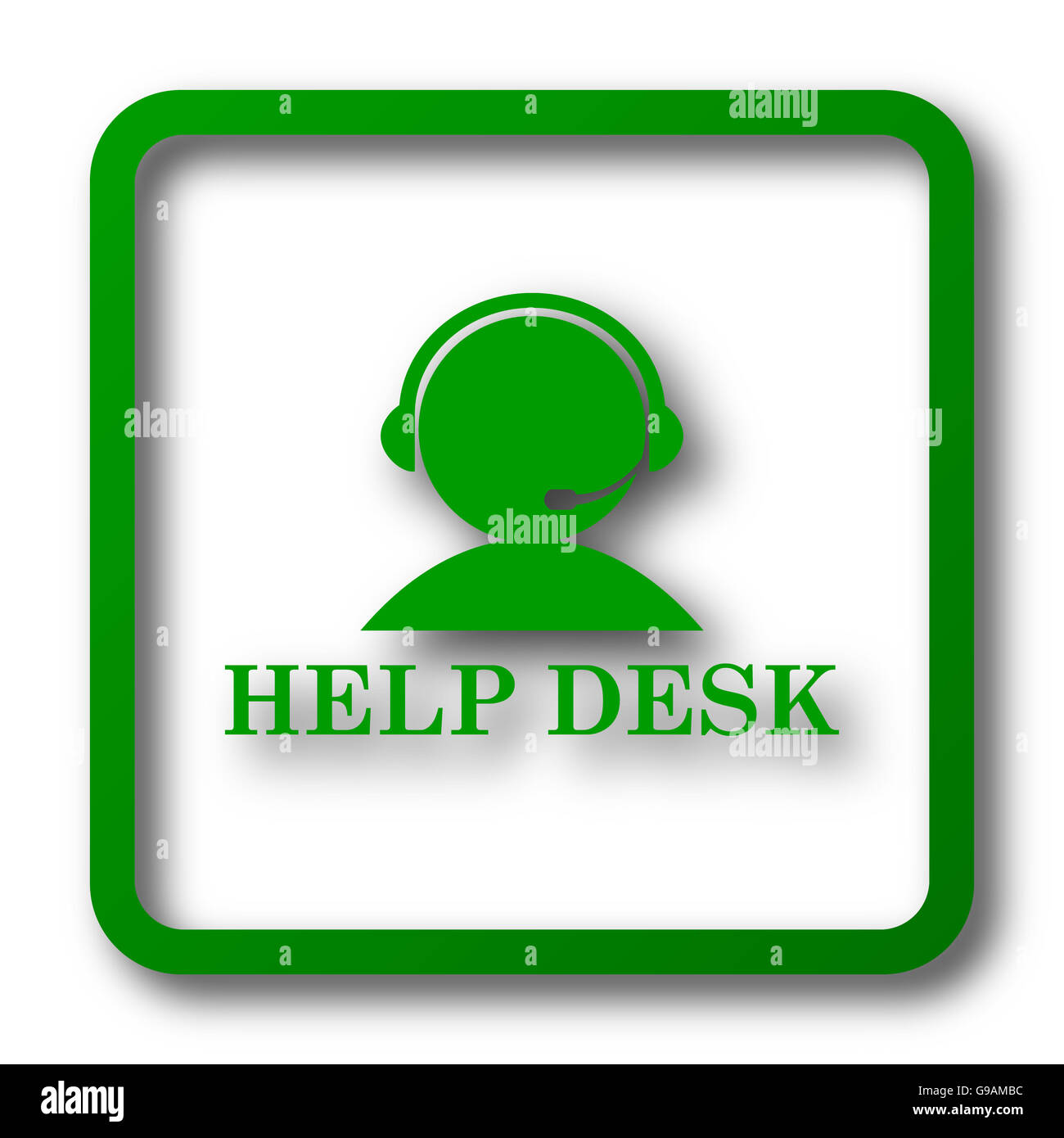 Helpdesk icon. Internet button on white background Stock Photo - Alamy