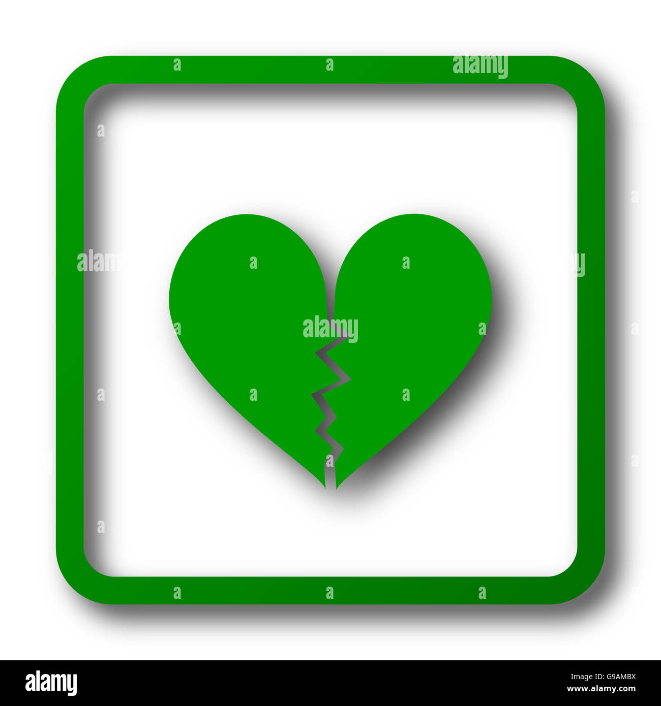 Broken heart icon. Internet button on white background Stock Photo - Alamy
