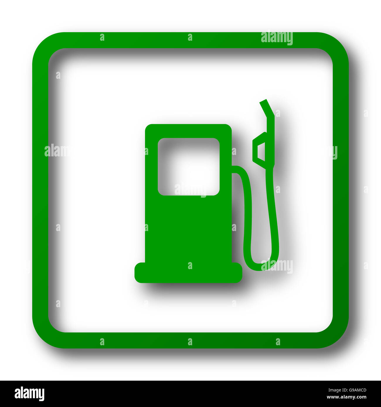 Gas pump icon. Internet button on white background Stock Photo - Alamy