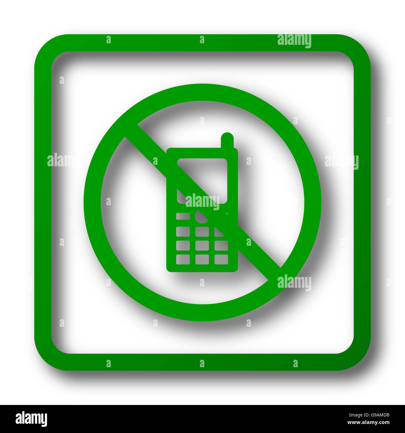 Mobile phone restricted icon. Internet button on white background Stock ...