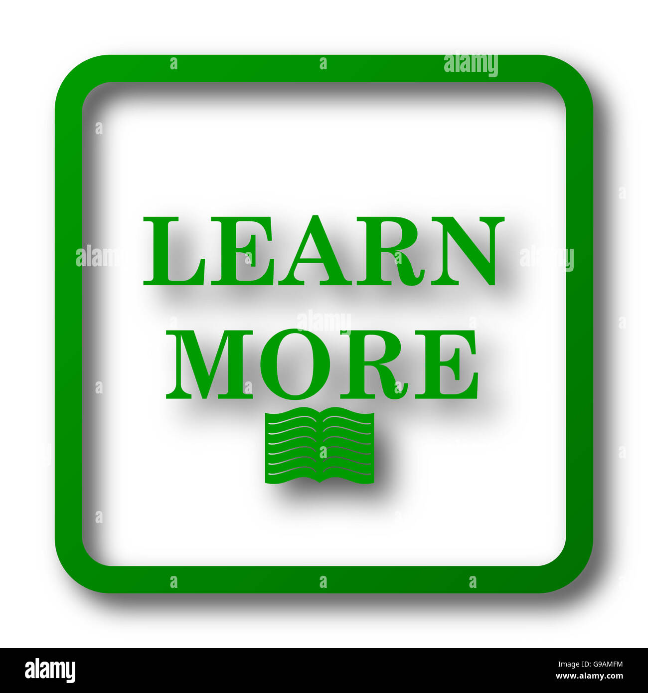 Learn more icon. Internet button on white background Stock Photo - Alamy