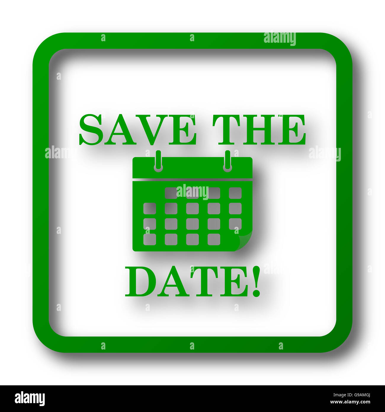 Save the date icon. Internet button on white background Stock Photo - Alamy