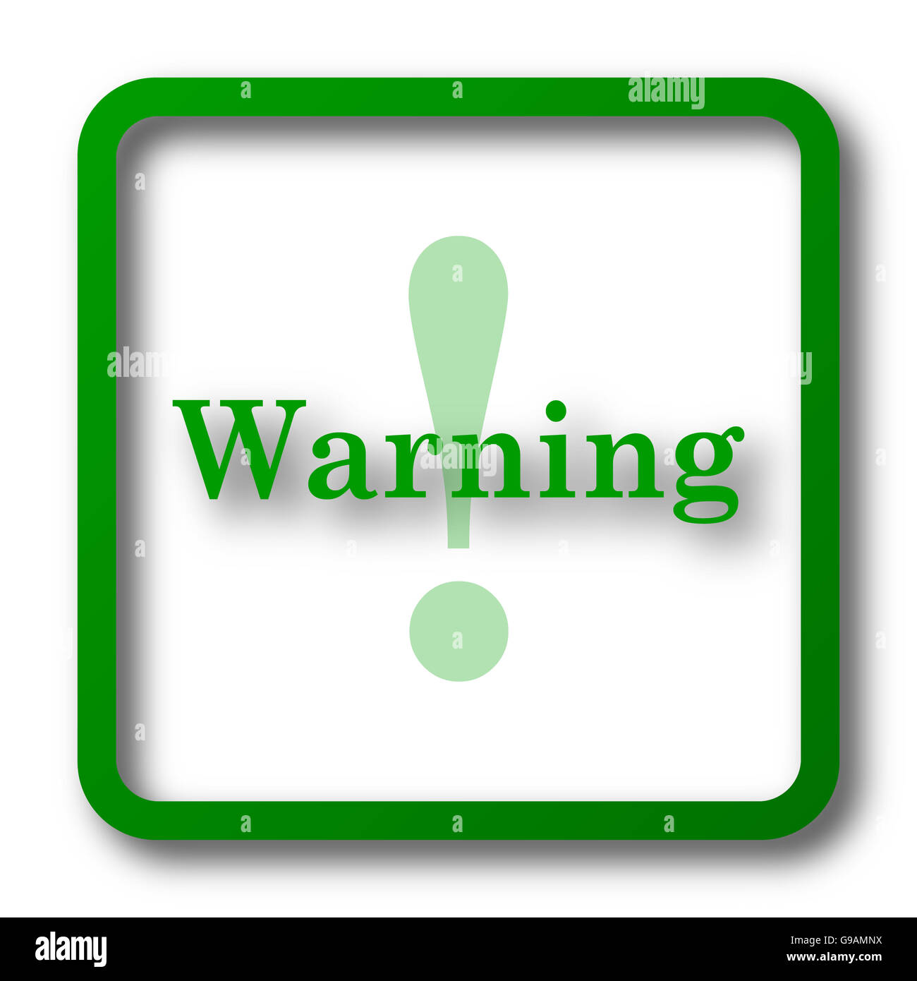Warning icon. Internet button on white background Stock Photo - Alamy