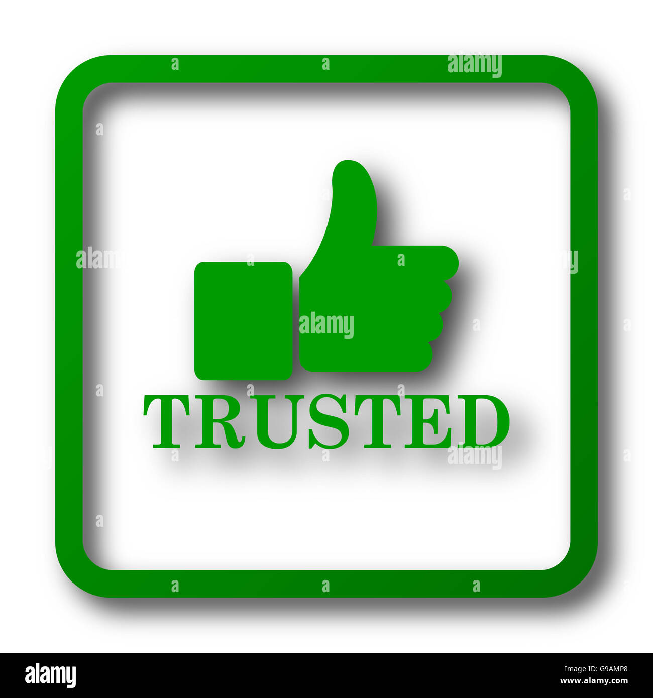 Trusted icon. Internet button on white background Stock Photo - Alamy