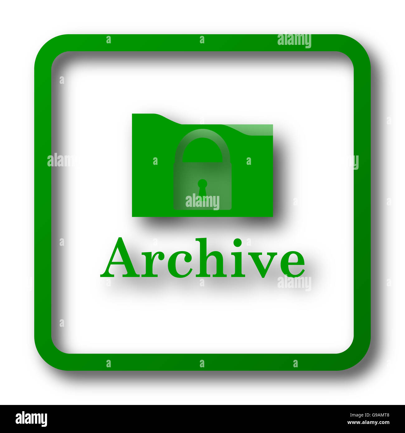 Archive icon. Internet button on white background Stock Photo - Alamy