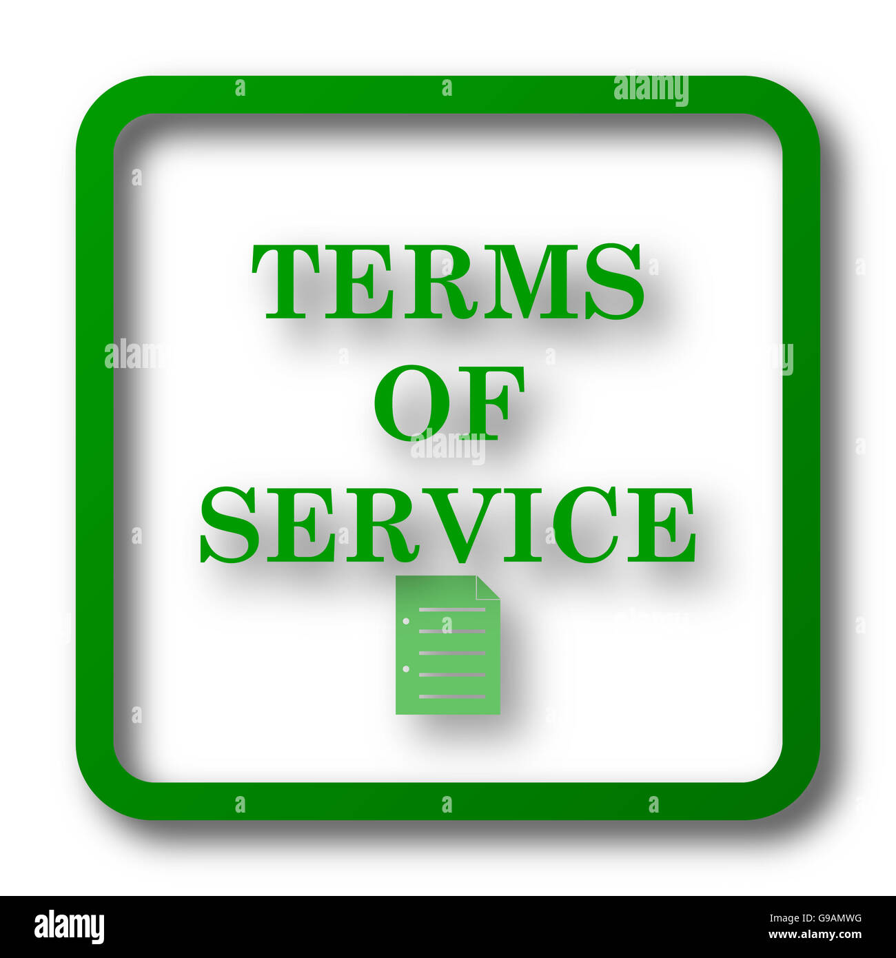 Terms of service icon. Internet button on white background Stock Photo ...
