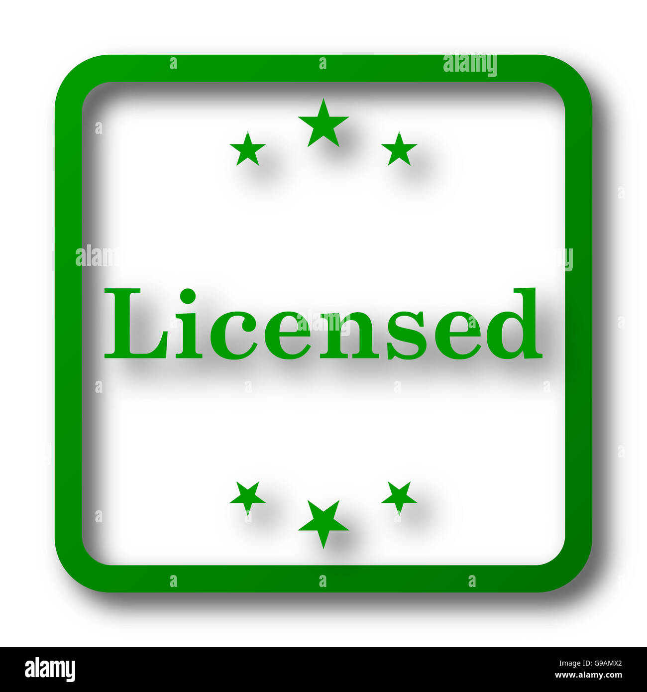 Licensed icon. Internet button on white background Stock Photo - Alamy