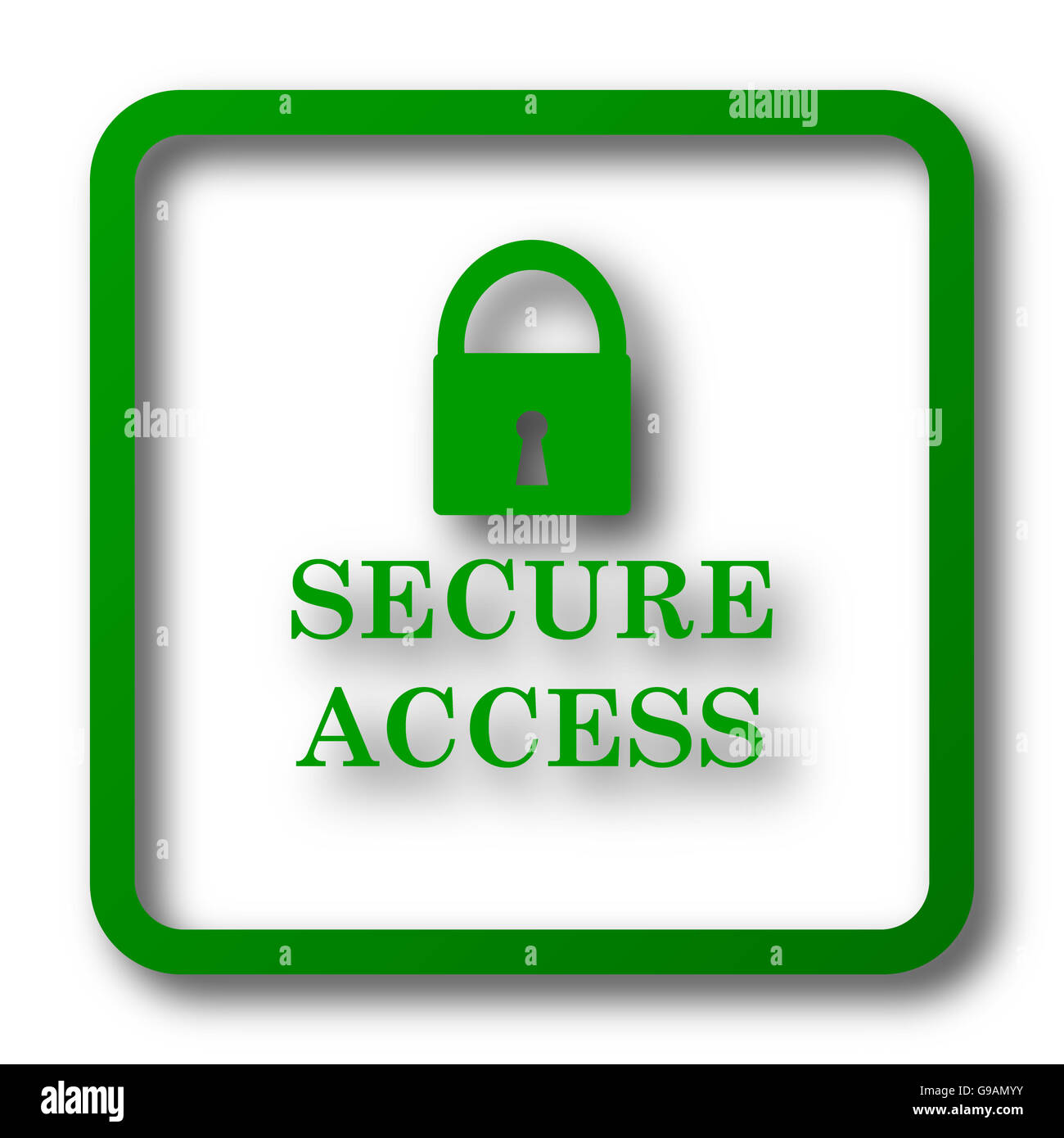 Secure access icon. Internet button on white background Stock Photo - Alamy