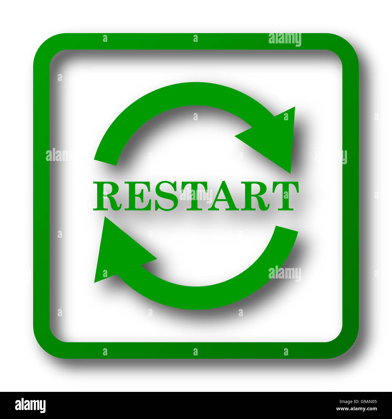 Restart icon. Internet button on white background Stock Photo - Alamy