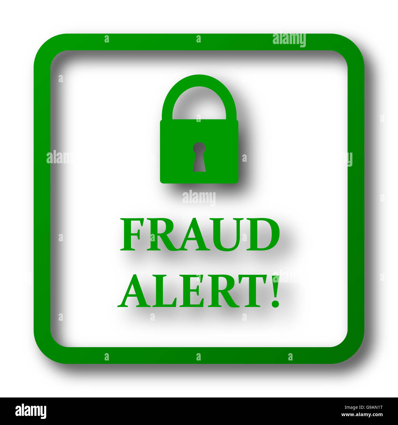 Fraud alert icon. Internet button on white background Stock Photo - Alamy
