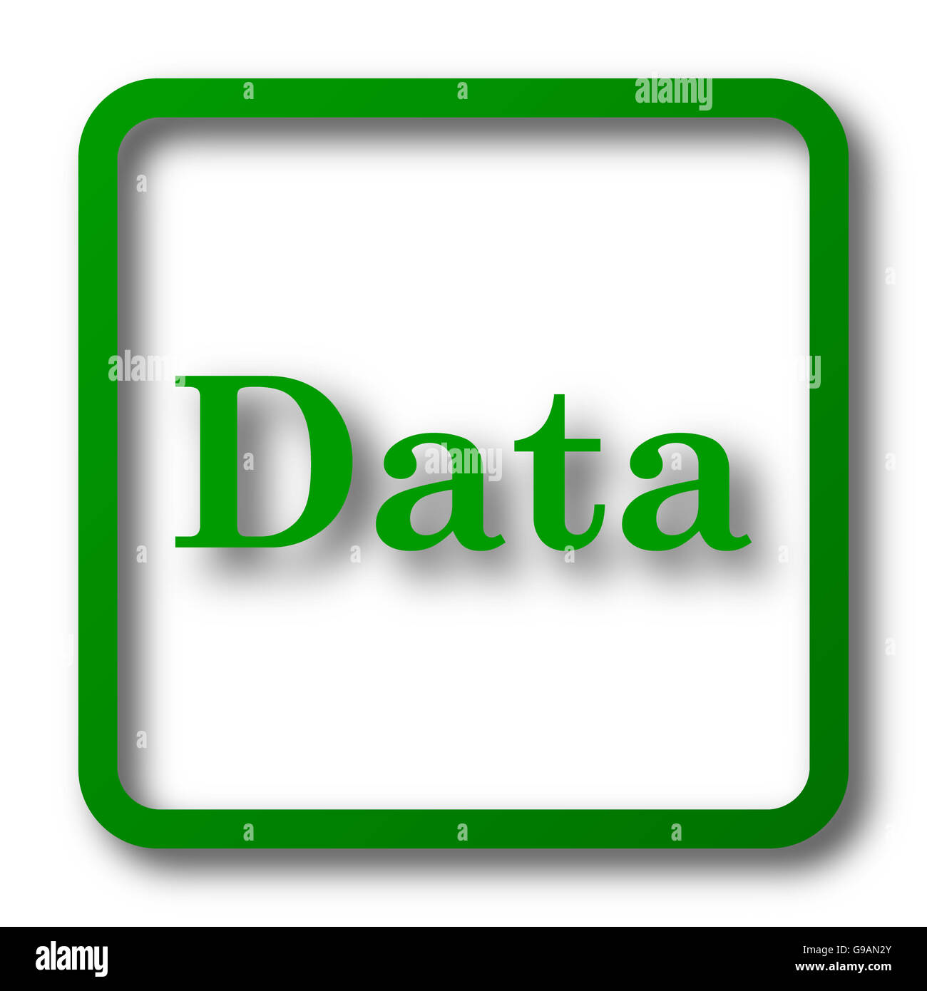 Data icon. Internet button on white background Stock Photo - Alamy